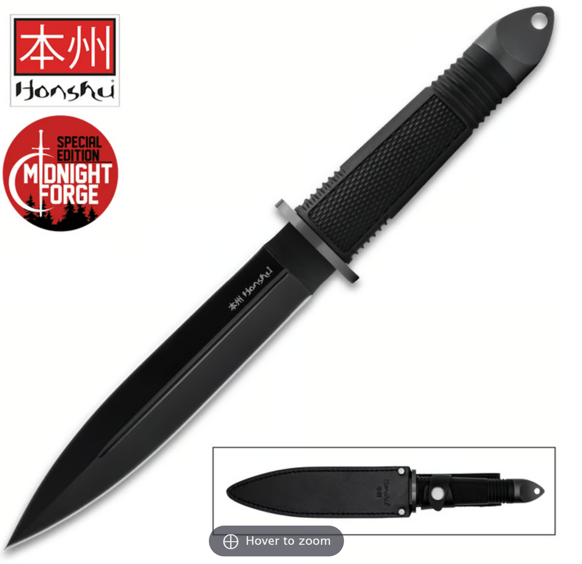 Honshu Midnight Forge Fighter Knife – Black by United Cutlery
