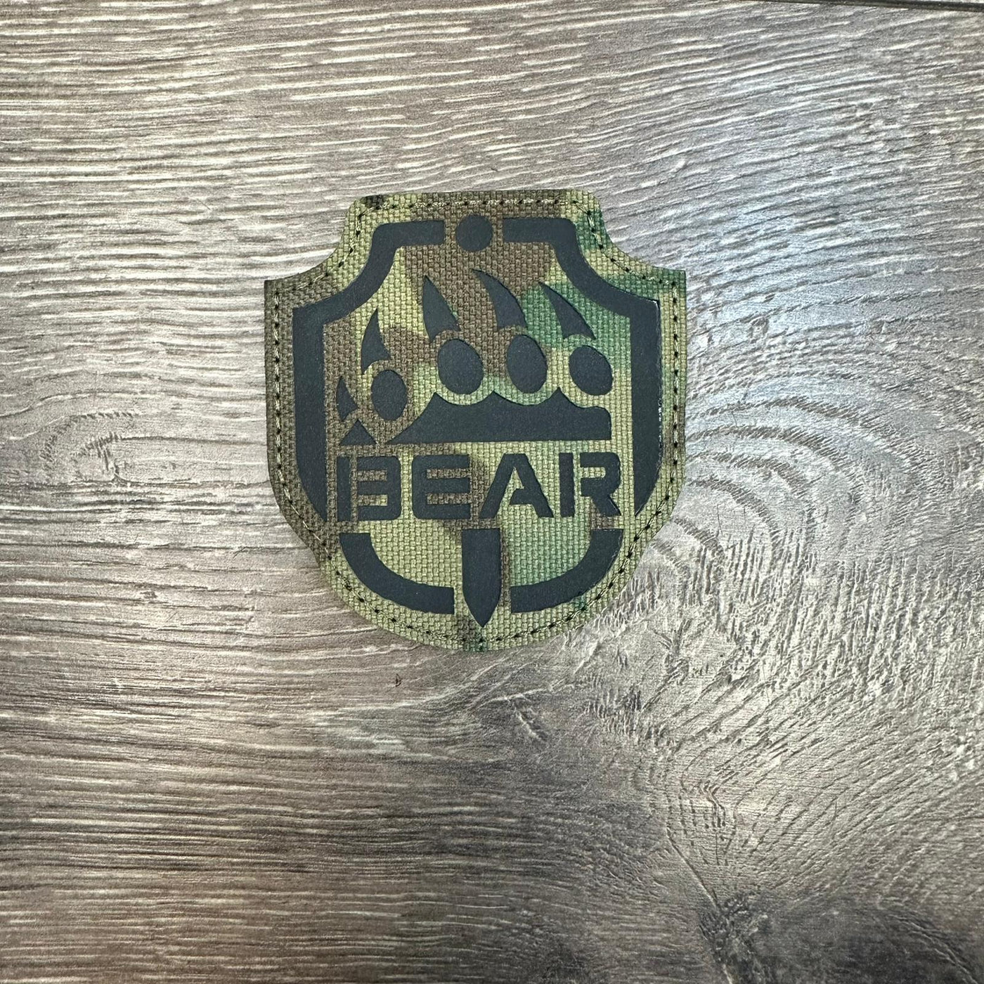BEAR Shield Laser Cut IR Reflective Velcro Patch - Multicam b