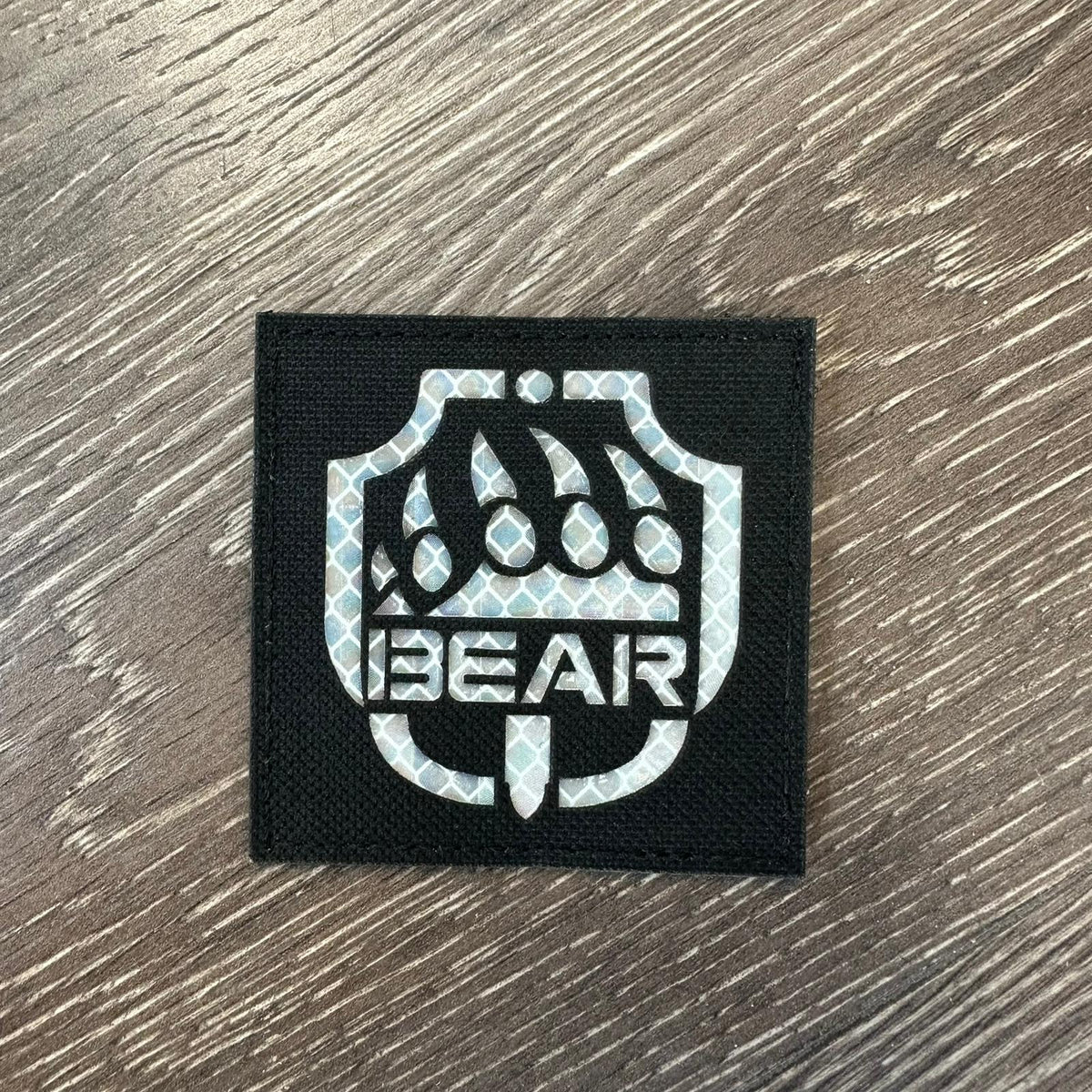 BEAR Reflective Velcro Patch - Black by Velcro Patches